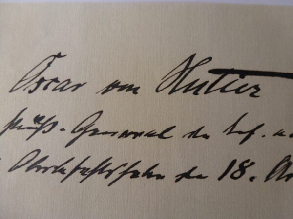 Handtekening Generaal der Infanterie, PLM, Oskar von Hutier - Treasure Hunt