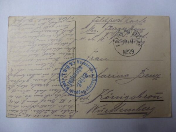 AK,Door piloot geschreven kaart ,Duits vliegtuig Gotha-Taube ...